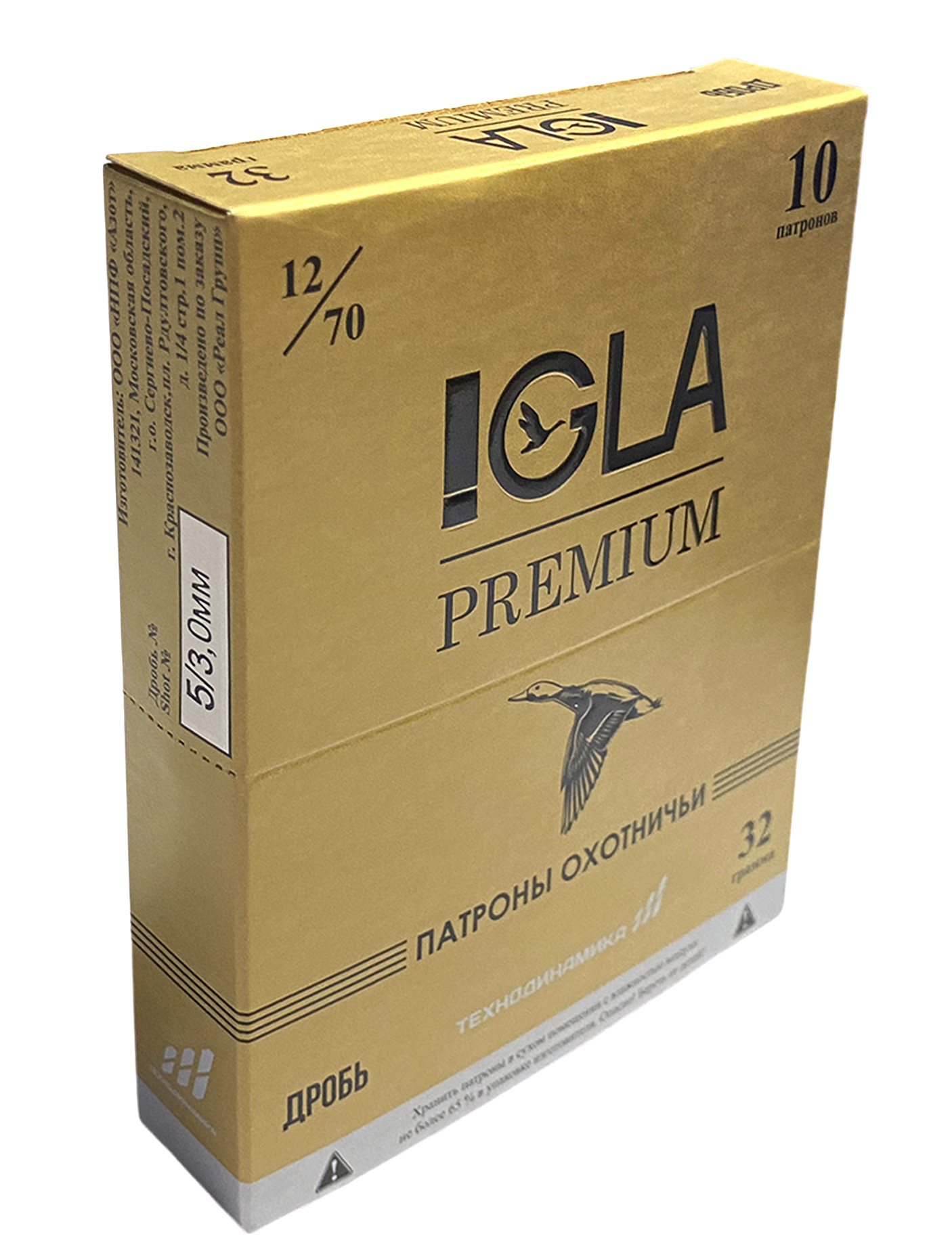 Патрон 12х70 Технодинамика Igla-Premium 5 32гр купить в интернет-магазине «Мир охоты»